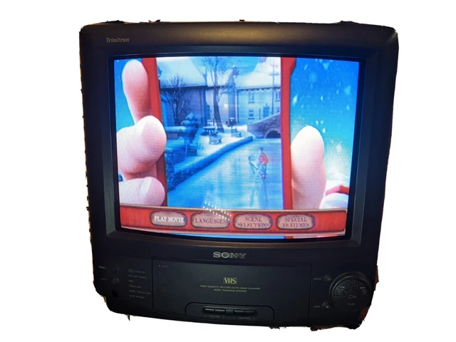 VINTAGE SONY TRINITRON KV-13VM20 TV/VCR Combo CRT Retro Gaming Color TV ...