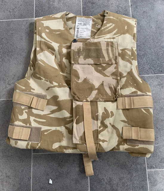BRITISH ARMY FLAK Jacket Body Armour With Filler Plates Desert DPM £79. ...