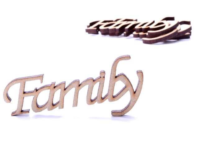 WOODEN GRANDPARENTS WORD Script for Family Tree Crafts 5 Pack MDF £3.85 ...