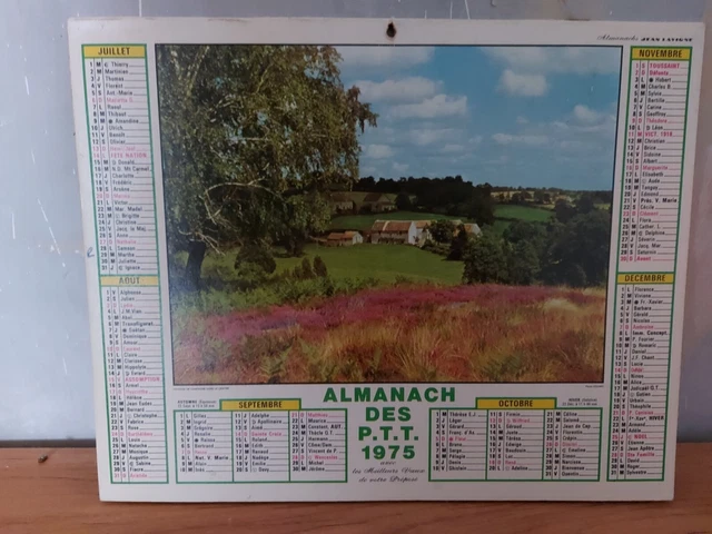 CALENDRIER ALMANACH DES POSTES 1975 - PAYSAGES et VILLAGES - Jean ...