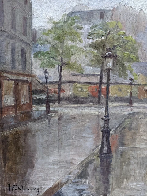 TABLEAU XIXE XXE Henri CHARRY (1878-1962) Rue Paris Huile Sur Carton ...