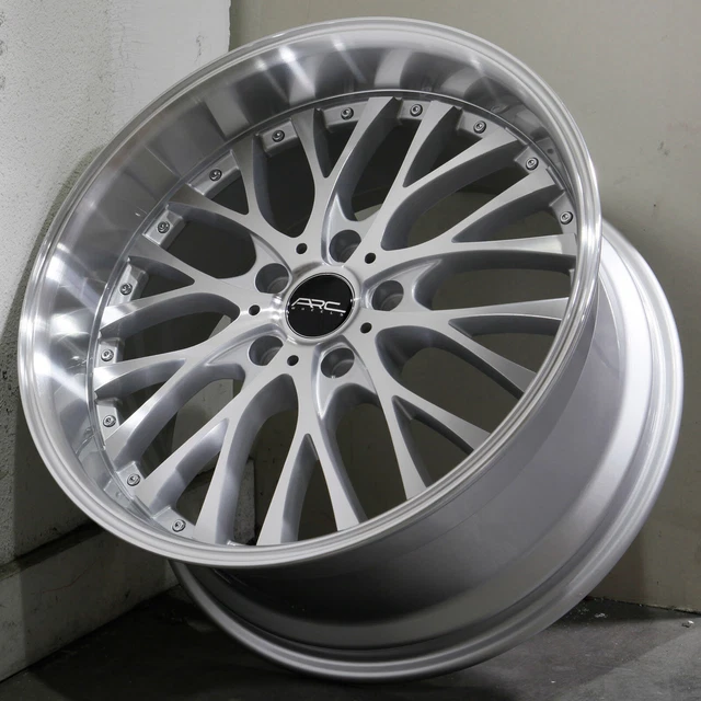 18X8/18X9 SILVER MACHINED Wheels ARC AR6 5x120 30/35 (Set of 4) 73.1 ...