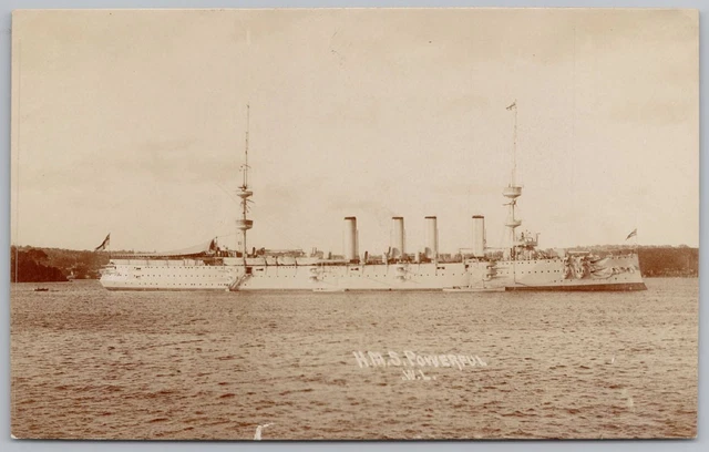 HMS POWERFUL ROYAL Navy Cruiser RP Postcard £5.99 - PicClick UK