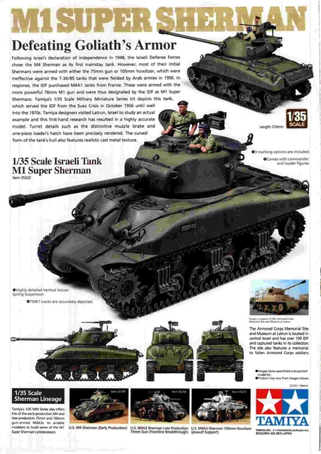FRAMED MODEL KIT Advert 11X8 1/35 Scale Israeli Tank M1 Super Sherman ...
