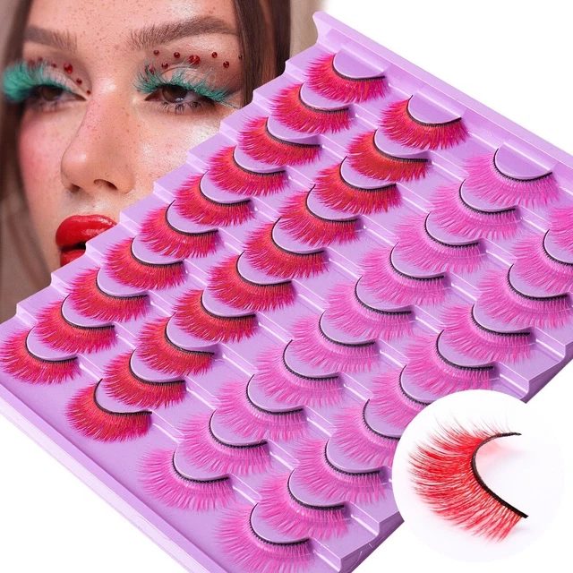 THICK COLOR FALSE Eyelashes Multilaiers Dramatic 3D Mink Hair Women EUR ...