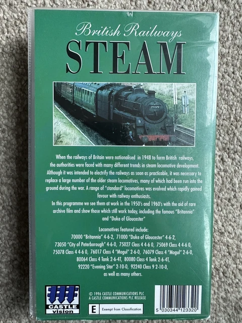 BRITISH RAILWAYS STEAM Railway Vhs Video £0.99 - PicClick UK