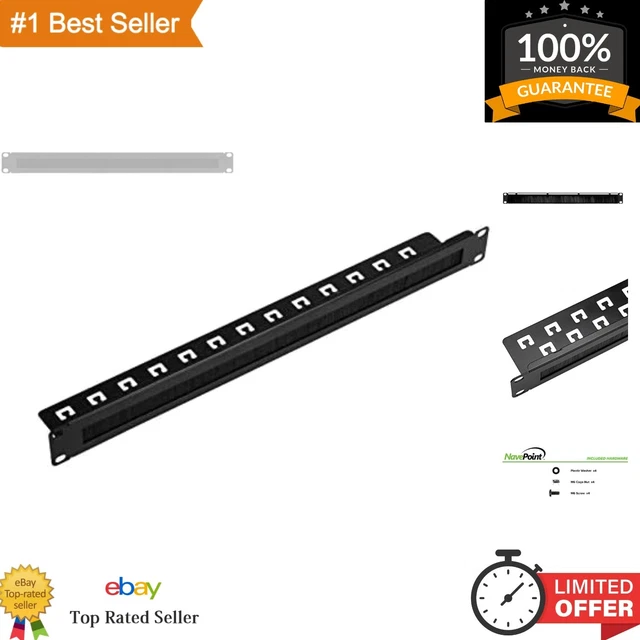 1U RACK MOUNT Cable Management Panel with Tidy Brush Slot for Cable ...