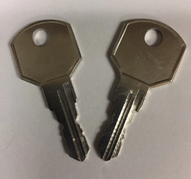 2 T-HANDLE KEYS-BAUER-CODE Camper Topper-RV-Camper Shell-Truck Cap-Key ...