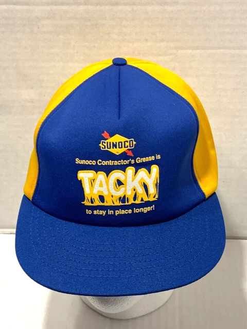 RARE! VINTAGE SUNOCO Contractor's Grease Is Tacky Mesh Snapback Hat NEW ...
