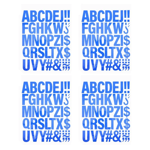4 PCS STICK on Letters for Fabric Patches Iron Blue Poster Board ...