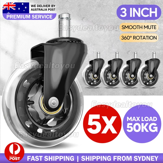 5PCS ROLLERBLADE OFFICE Desk Chair Wheels Replacement Rolling Caster ...
