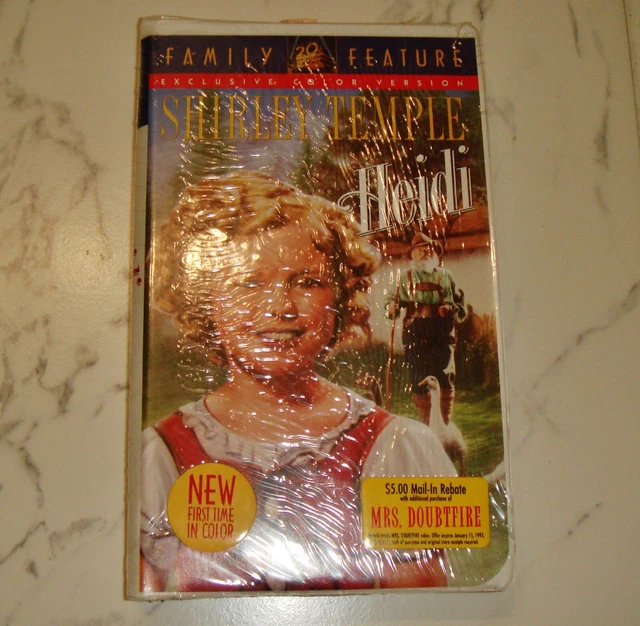 1994 CLASSIC SHIRLEY Temple Movie Film “HEIDI” VHS Colorized NEW SEALED ...