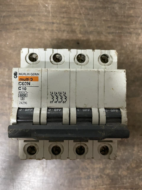 MERLIN GERIN MULTI 9 C60N C10 interruttore magnetotermico 4 poli EUR 25 ...