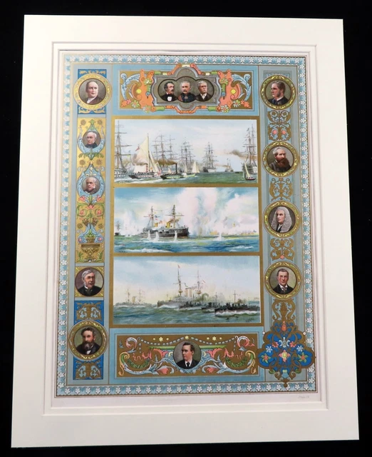 QUEEN VICTORIA NAVAL Review Spithead Crimean War Royal Navy Antique ...