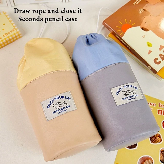 ZIPPER DESIGN PEN Bag Canvas Pen Box Cartoon Stationery Organizer ...