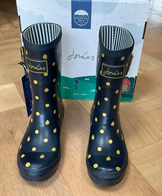 JOULES MOLLY WELLY Navy Ladybird Wellies Mid Calf Boots UK3 36 £18.27 ...