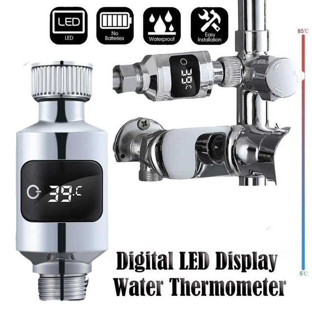 DIGITAL SHOWER TEMPERATURE LED Display Water Thermometer 2024 Realtime ...