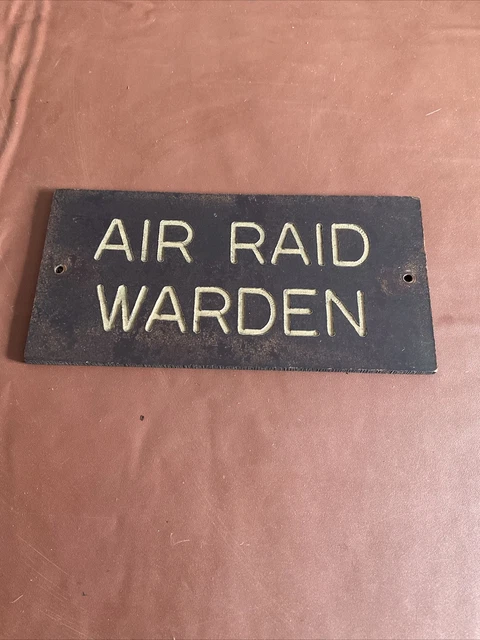 VINTAGE WWII AIR RAID WARDEN BAKELITE DOOR PLAQUE SIGN Original £9.99 ...