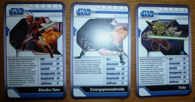 STAR WARS SAMMELKARTEN karten Yoda,Ahsoka Tano Zwergspinnendroide EUR 1,00 - PicClick DE