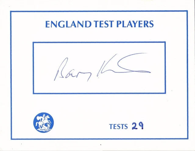 ENGLAND CRICKET BARRY KNIGHT Signed Test PLAYERS Card b.1938 £20.00 ...