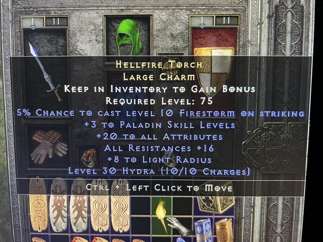 D2R DIABLO 2 Resurrected Non Ladder Paladin Hellfire Torch 20/16 Pc ...