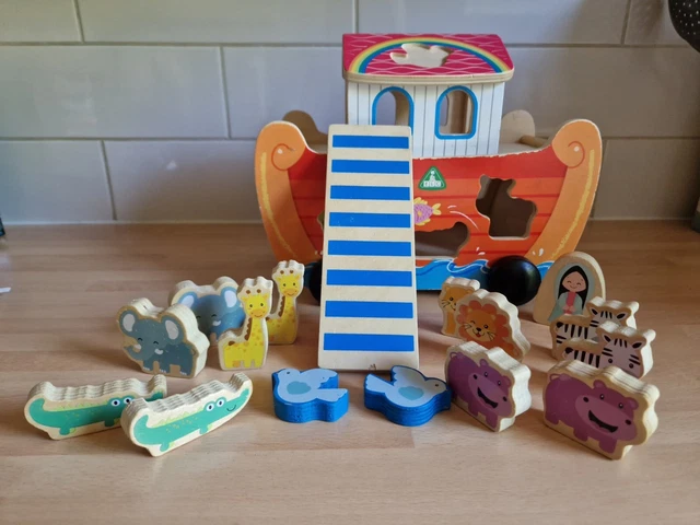 ELC WOODEN SHAPE Sorting Noah’s Ark EYFS Montessori £9.99 - PicClick UK