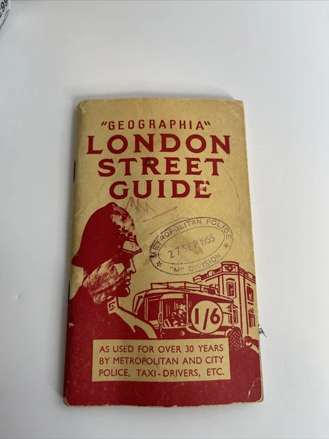 VINTAGE GEOGRAPHIA LONDON Street Guide Stations Theatres Streets Pocket ...