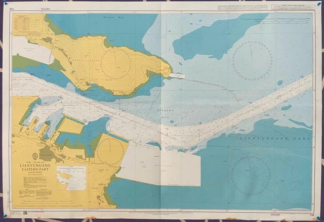 AMIRAUTÉ 738 CHINE Jaune Mer Lianyungang De L'Est Partie Carte Chart ...