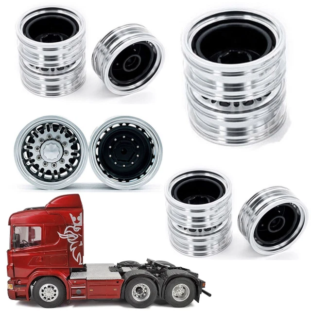 METAL ALLOY FRONT / Rear Wheel Rim Hub for Tamiya RC 1/14 Scale Tractor ...