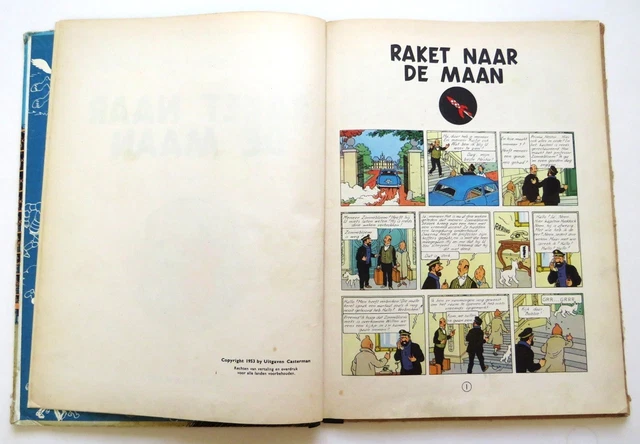 KUIFJE RAKET NAAR de Maan = Antikes HC Comic Buch HERGÉ Casterman ...
