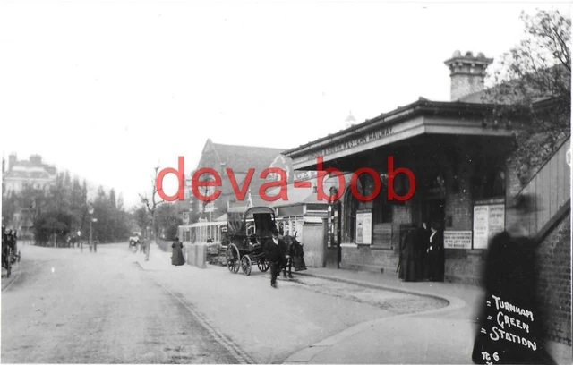 RAILWAY STATION PHOTO Turnham Green c1912 L&SWR Southern LSWR Exterior ...