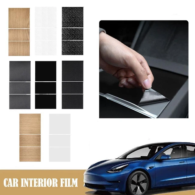 CENTER CONSOLE CAR Interior Film Wood Grain Sticker Carbon Fiber ABS ...