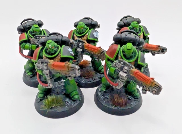 WARHAMMER 40K SALAMANDERS Company Heroes Space Marines Painted Battle ...