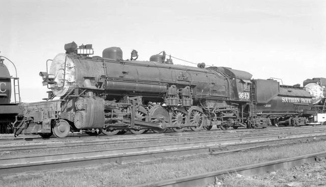 SP SOUTHERN PACIFIC Railroad Locomotive Engine No 3643 Old Train Photo ...