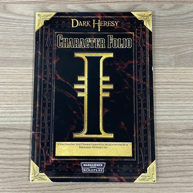 2008 BLACK INDUSTRIES Dark Heresy Character Folio Warhammer 40,000 ...