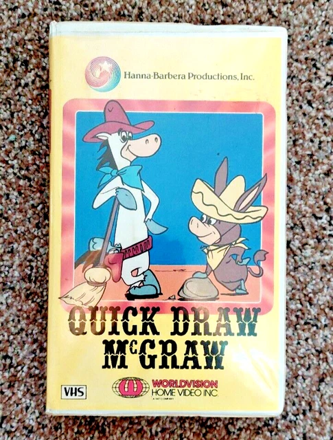 QUICK DRAW MCGRAW VHS 1986 Hanna-Barbera Worldvision Rare Clamshell ...