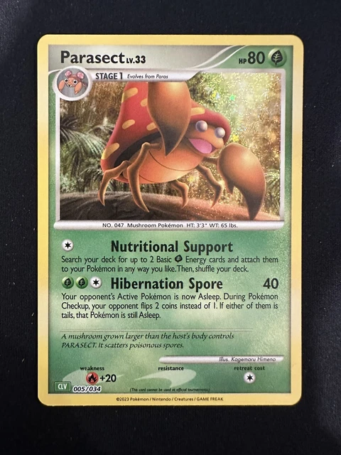 POKÉMON TCG PARASECT 005/034 Clv Pokemon Card Game Classic Holo English ...