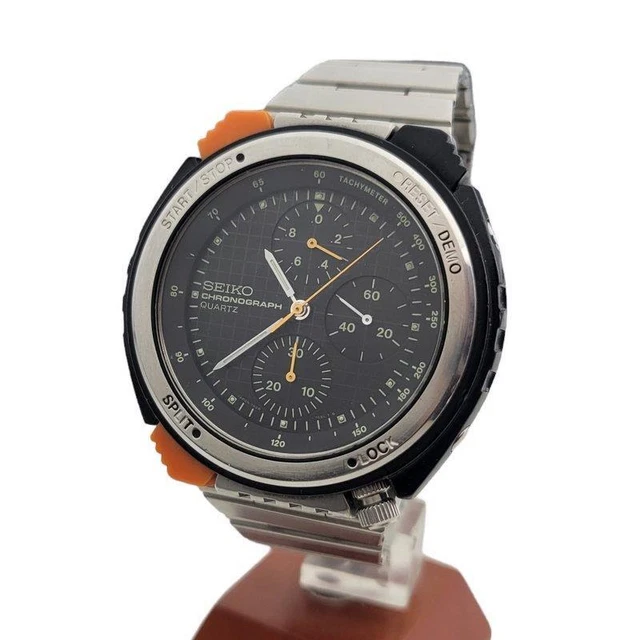 VINTAGE SEIKO ROTATING CASE Giugiaro Speedmaster Chronograph Watch 7A28 ...