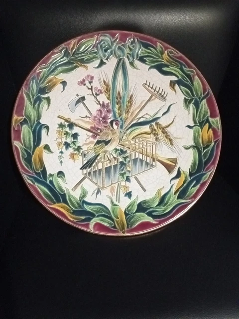 GRAND PLAT EN émaux de Longwy FUGUE signé Paul Mignon numérotée N°107 Ø ...