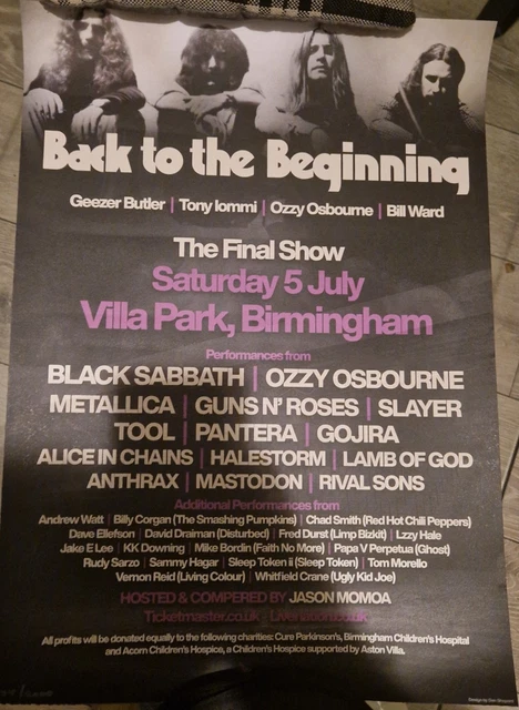 OFFICIAL BACK TO the Beginning Lineup Lithograph ###/2000. With GA/Bag ...