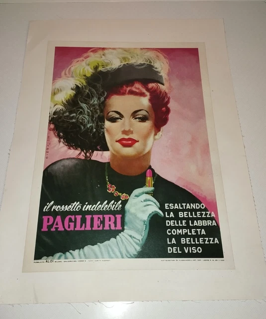 IL ROSSETTO INDELEBILE Paglieri_Originale manifesto del 1951_Pubbl ...
