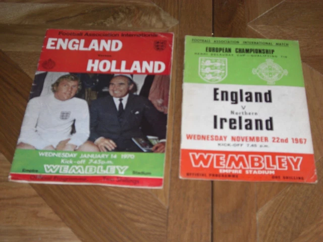 PAIR OF ENGLAND football matchday programmes from 1967 & 1970. £3.83 ...