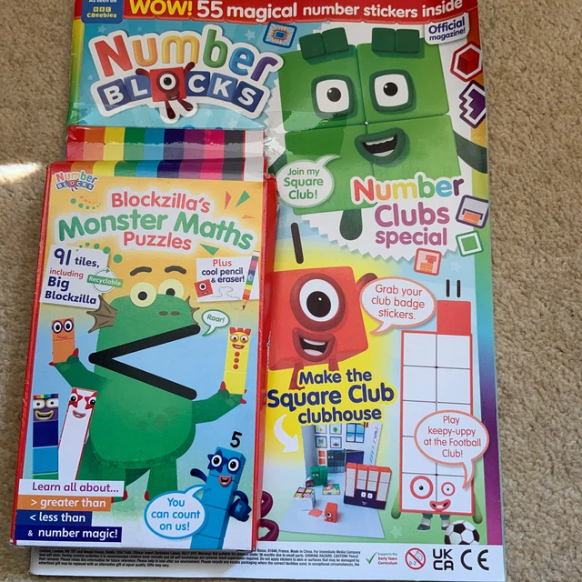 NUMBER BLOCKS MAGAZINE #20 2023 Counting Puzzles Stickers & Blockzilla ...