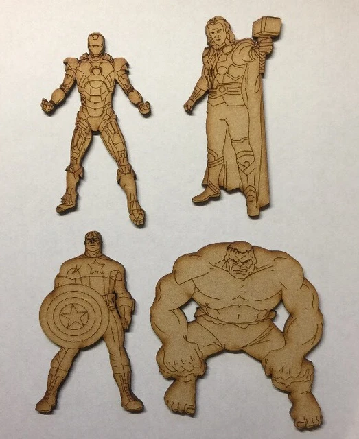 WOODEN CHARACTERS MDF Laser Cut 3Mm Craft Shape Blank £5.50 - PicClick UK