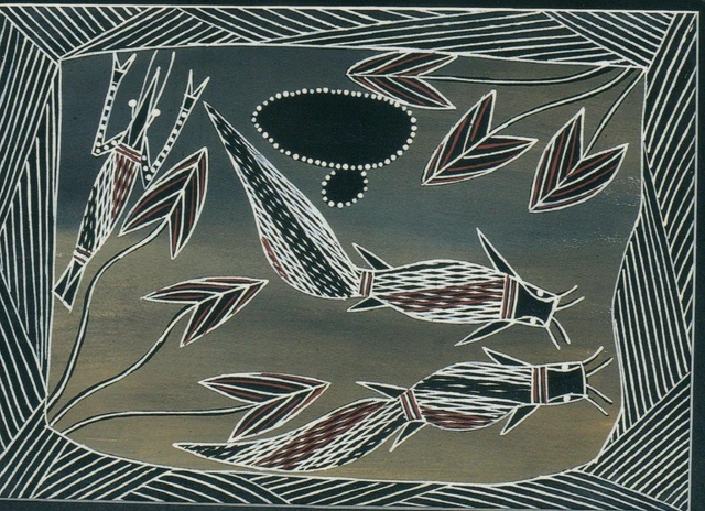 OUTBACK ART ABORIGINAL Art by Bolda Hunter Wutba and Yarn POSTCARD ...
