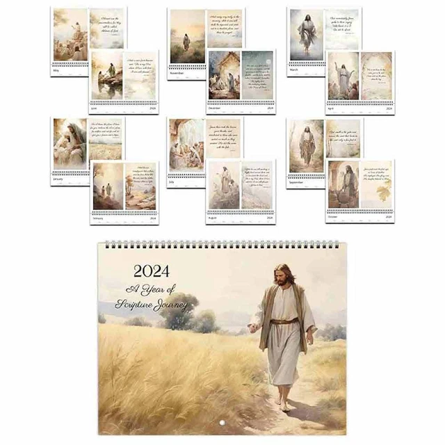 JESUS CALENDAR 2024 Wall Art Calendar Monthly Calendar Inspirational ...