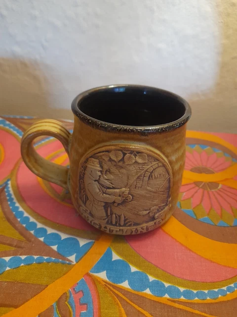 VINTAGE STONEBRIDGE HANDMADE stoneware pottery mug, Tight lines ...