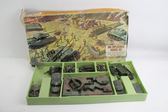 AIRFIX H0-00 SCALE Gun Emplacement Assault Set Boxed May Be Incomplete ...