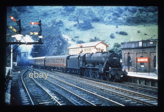 35MM SLIDE - ex LMS 5MT 44739 arrives at Bangor station c.1961. £2.25 ...