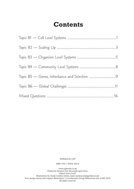 GCSE BIOLOGY OCR Gateway Answers (For Exam Practice Workbook) (CGP OCR ...